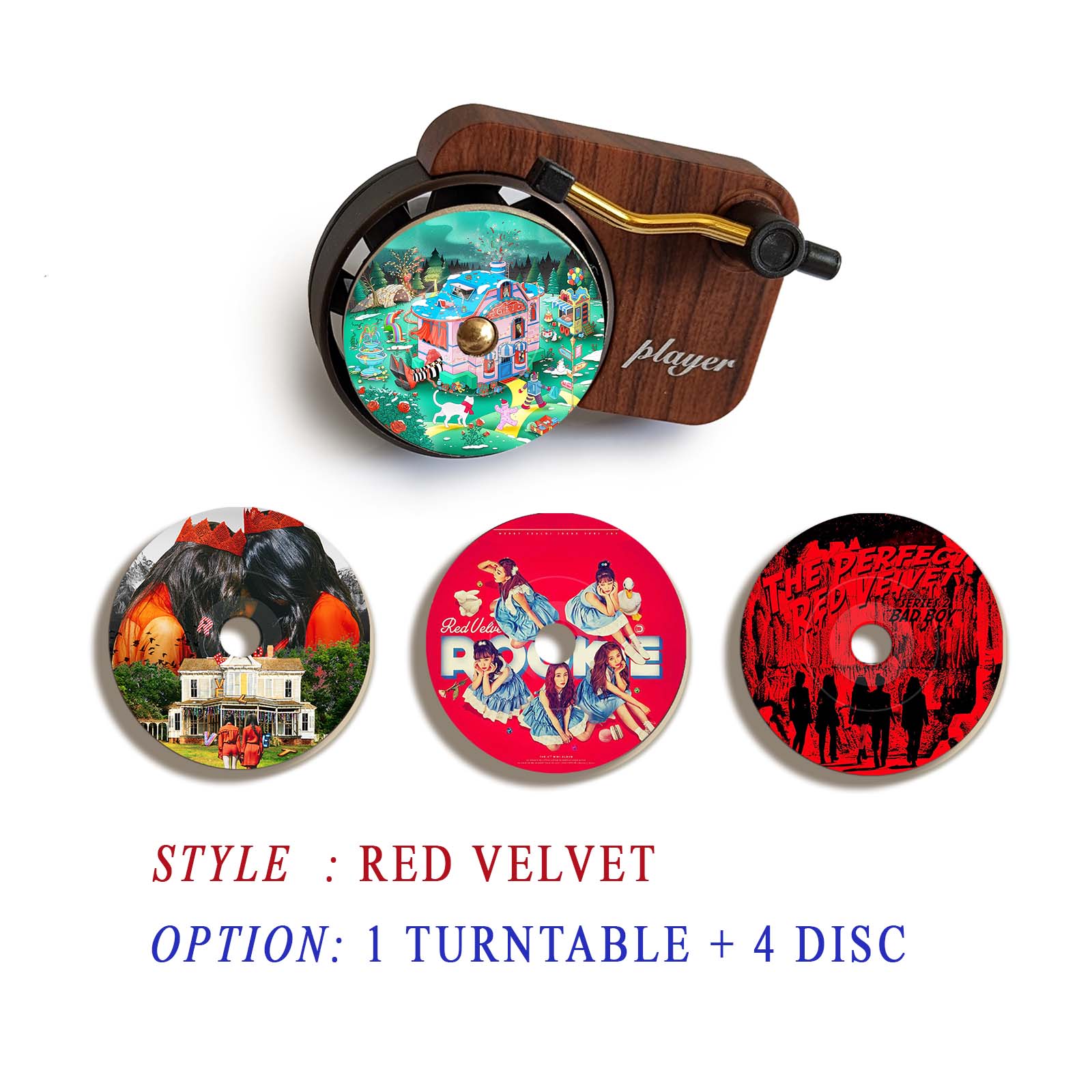 Air Freshener Red Velvet Record Player for Car - PDARTACE
