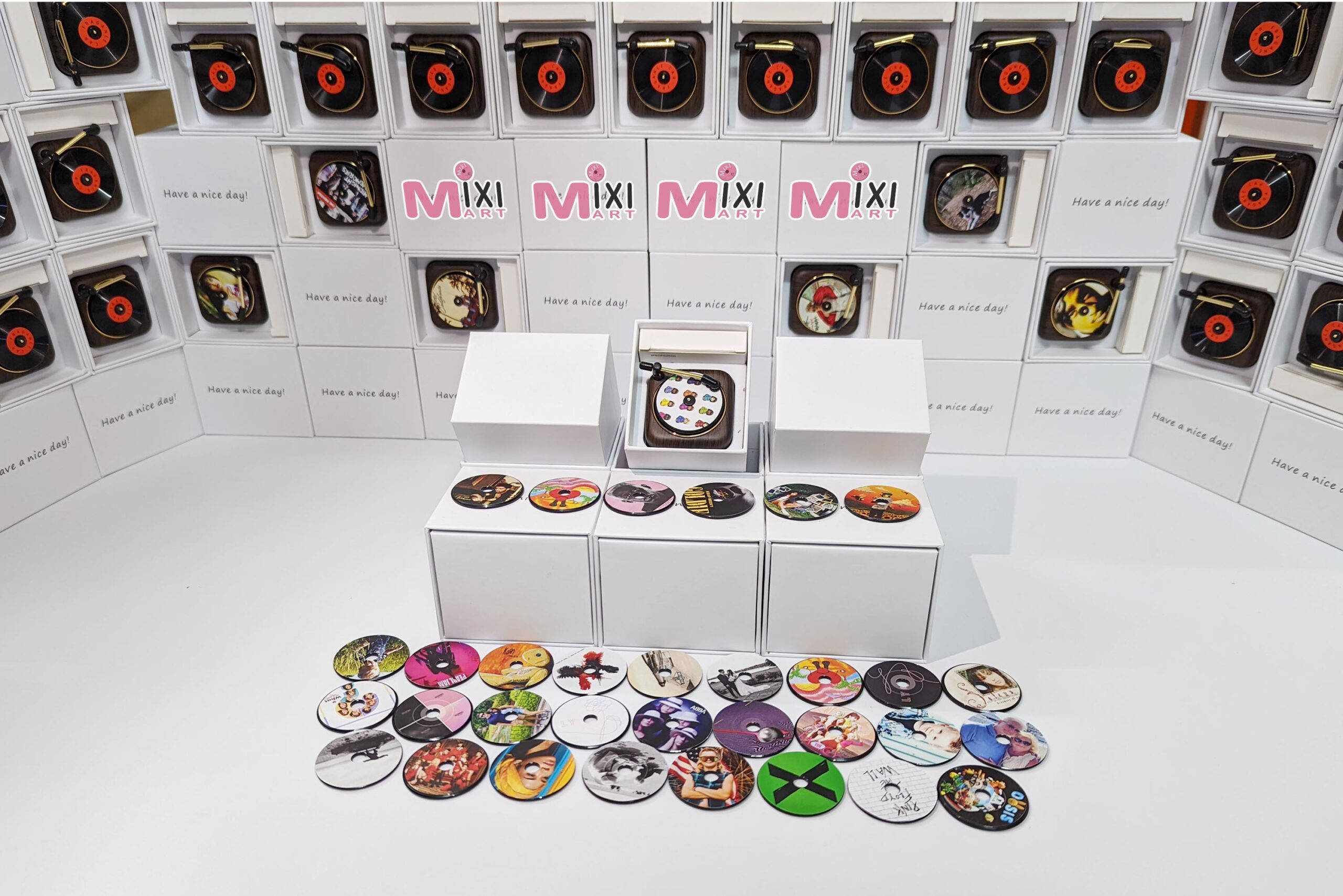 Custom Rap Star Pink Car Air Freshener Record Player - PDARTACE
